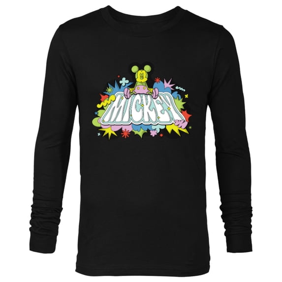 Disney Mickey Mouse Sitting Down on Name Retro Pop Art - Long Sleeve T ...