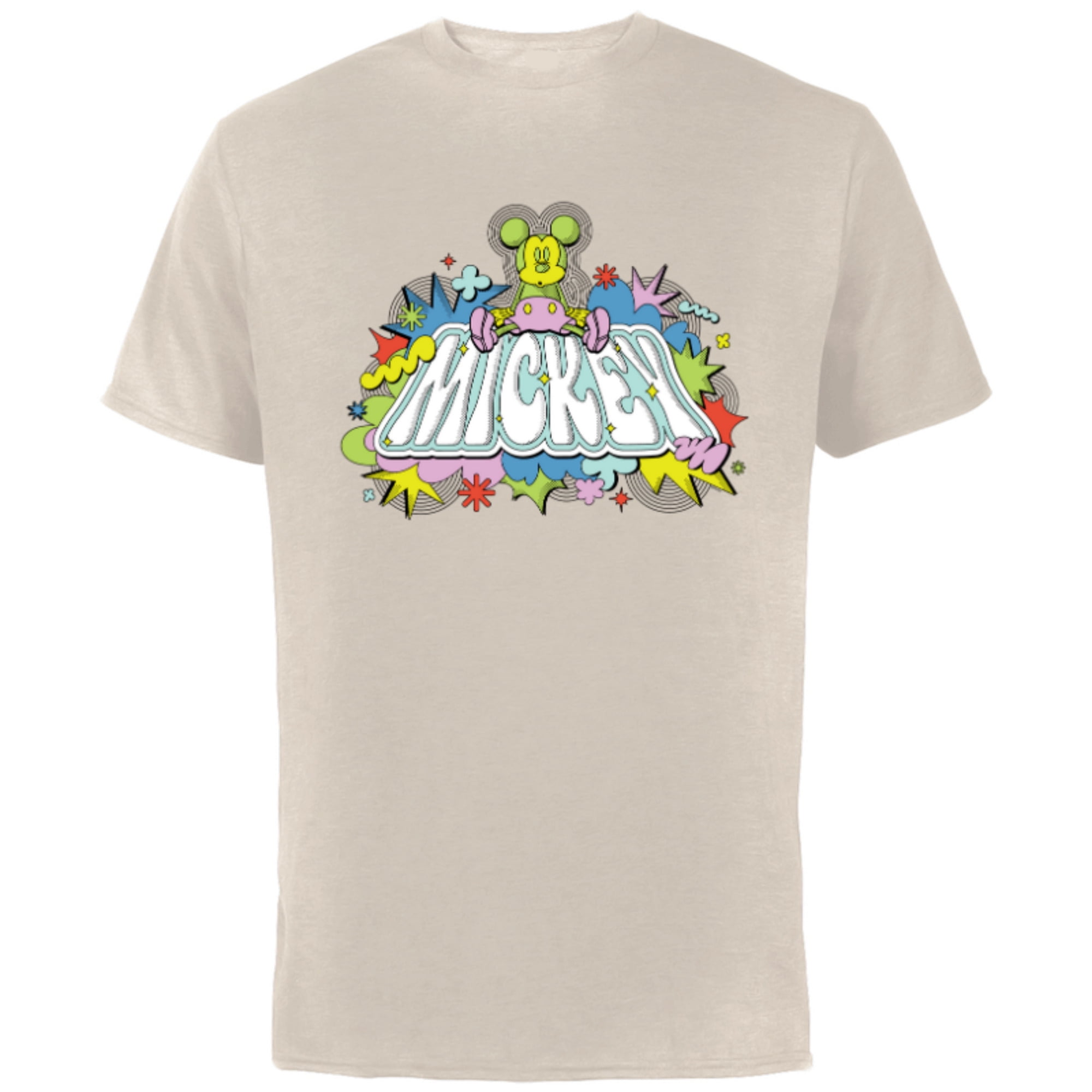 Disney Mickey Mouse Sitting Down on Name Retro Pop Art - Short Sleeve ...