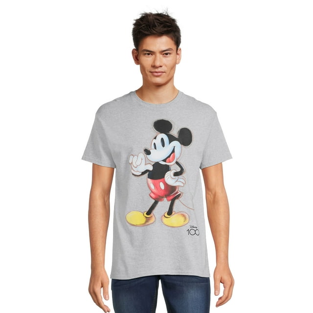 Disney Mickey Mouse Sketched Apparel, Men's Graphic Crew Neck Short ...