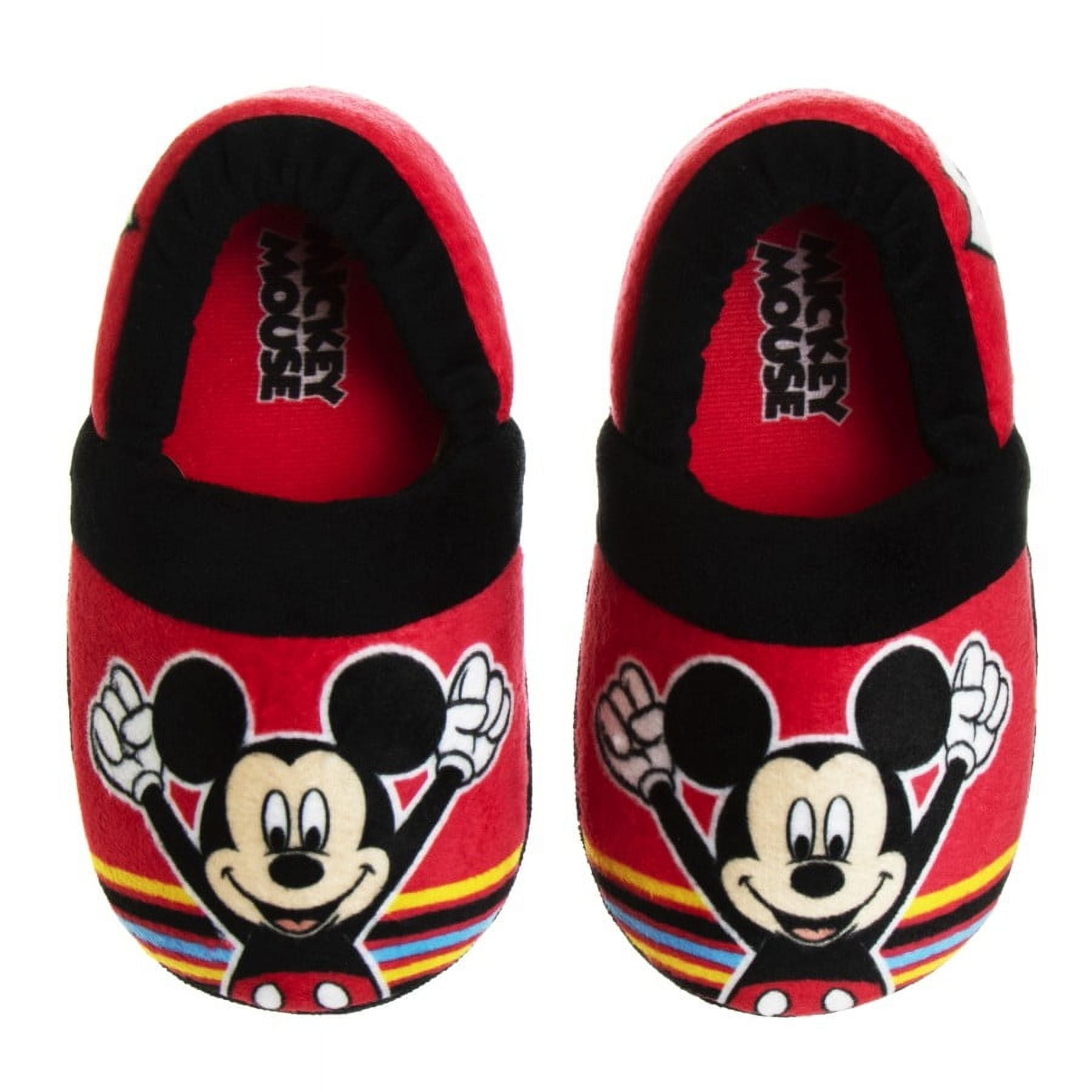 Disney Mickey Mouse House Shoes for Toddler Boys, Red/Black, Sizes 7-8 ...