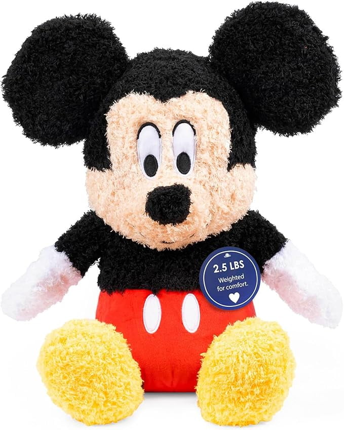 Disney Mickey Mouse Soft & Fuzzy 2.5 lbs Weighted Pillow Buddy ...