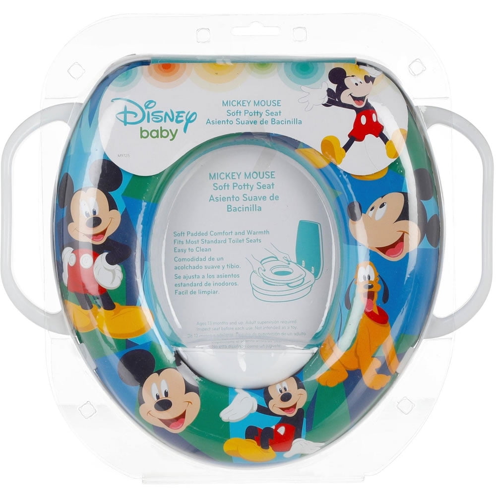 Disney Mickey Mouse Soft Potty Seat, Blue/Multi, Padded, Fits Standard ...