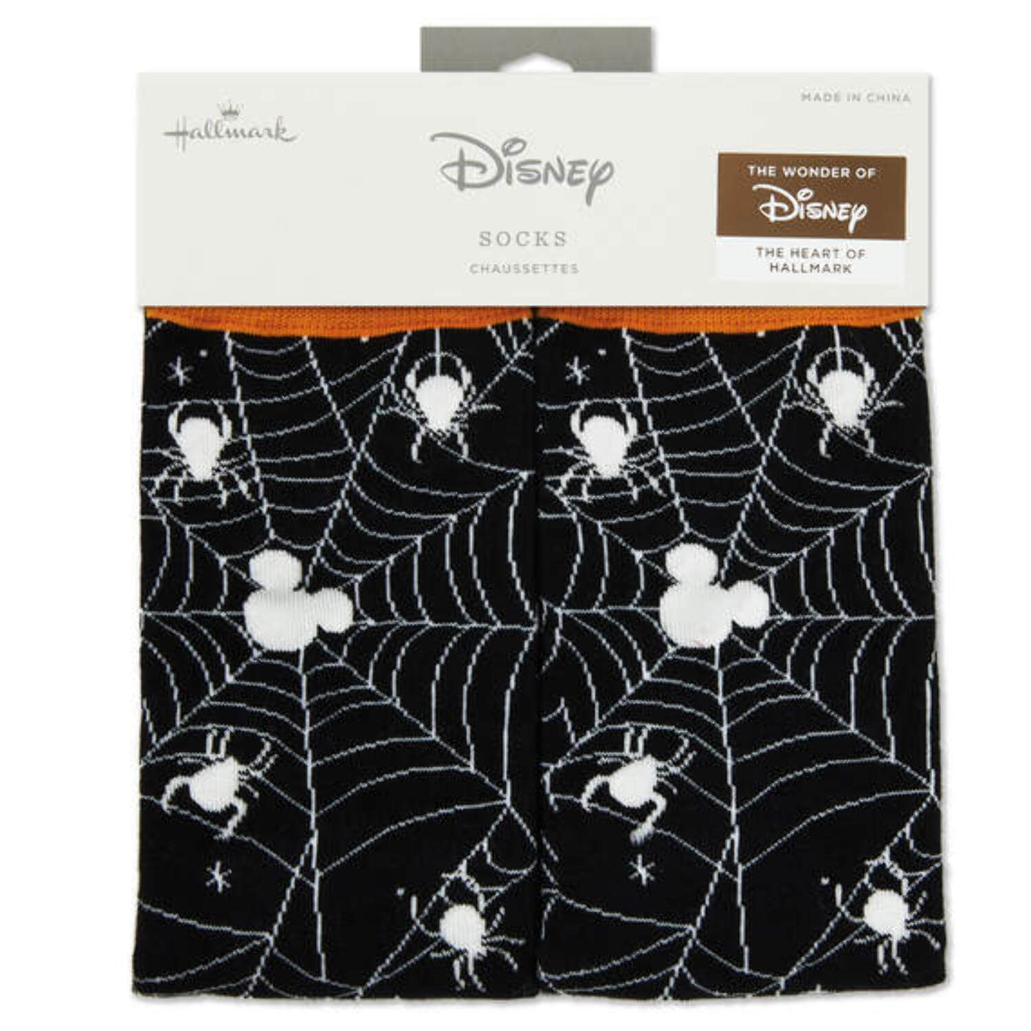 Disney Mickey Mouse Spiderweb Glow-in-the-Dark Crew Socks - Walmart.com