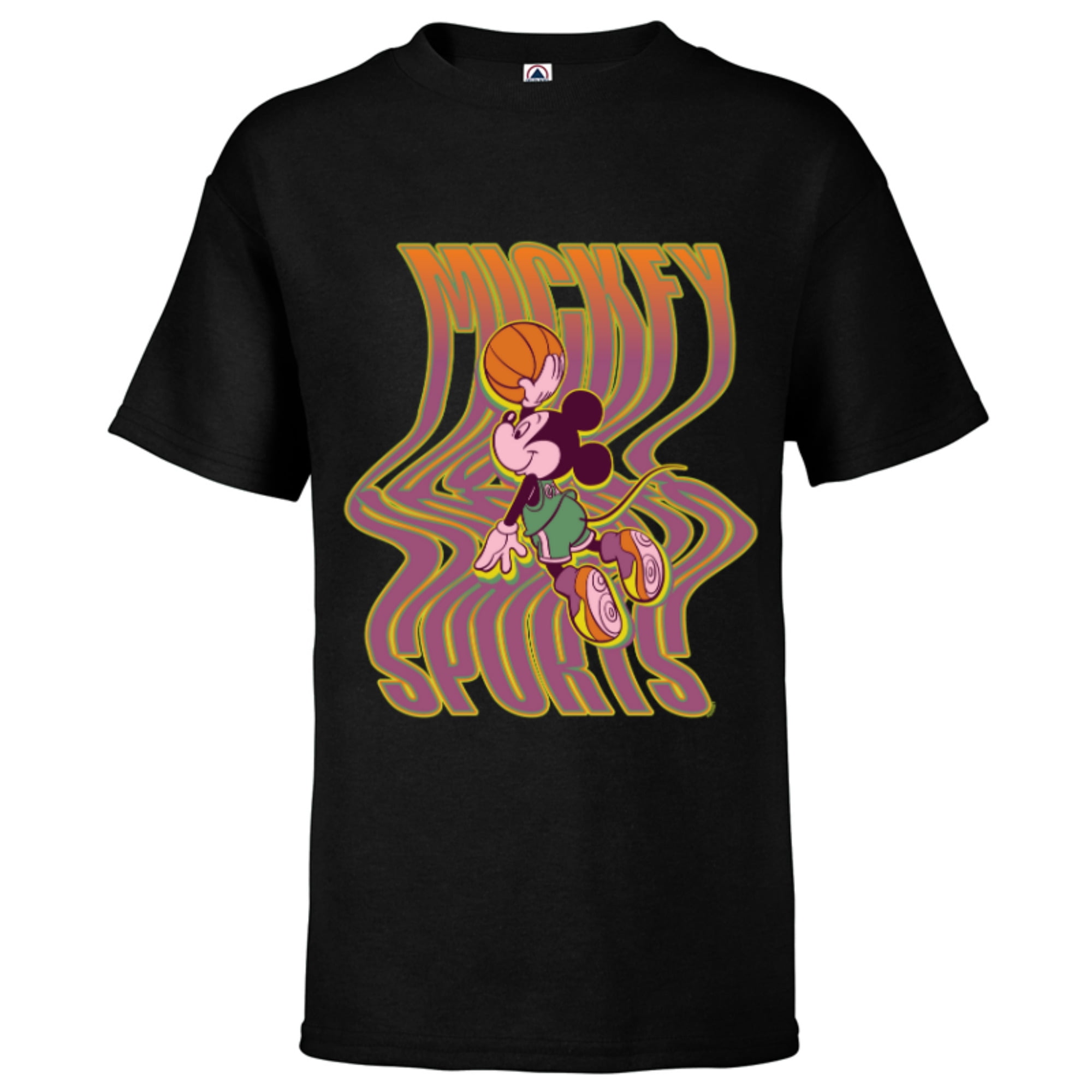 Disney Mickey Mouse Sports Basketball Dunk Wavy Letters - Short Sleeve ...