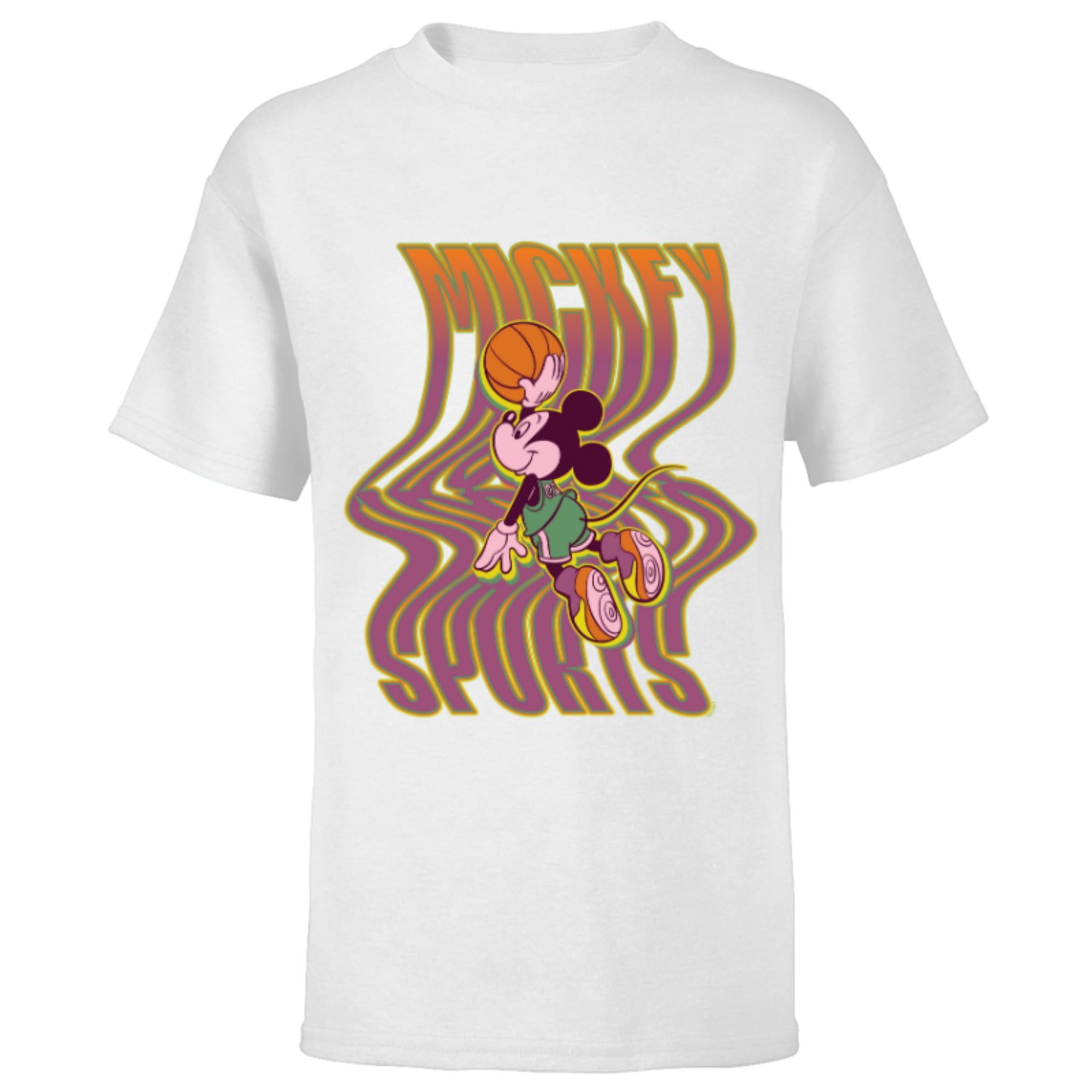 Disney Mickey Mouse Sports Basketball Dunk Wavy Letters - Short Sleeve ...