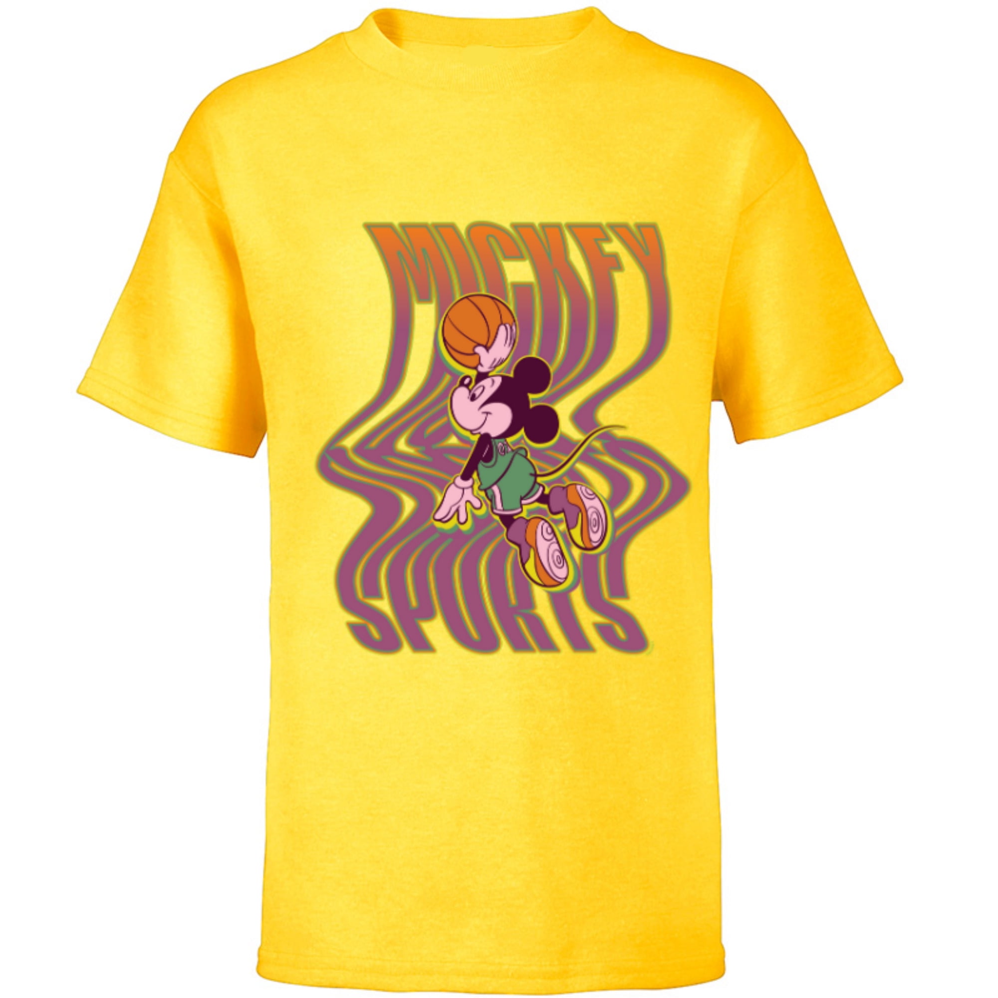 Disney Mickey Mouse Sports Basketball Dunk Wavy Letters - Short Sleeve ...