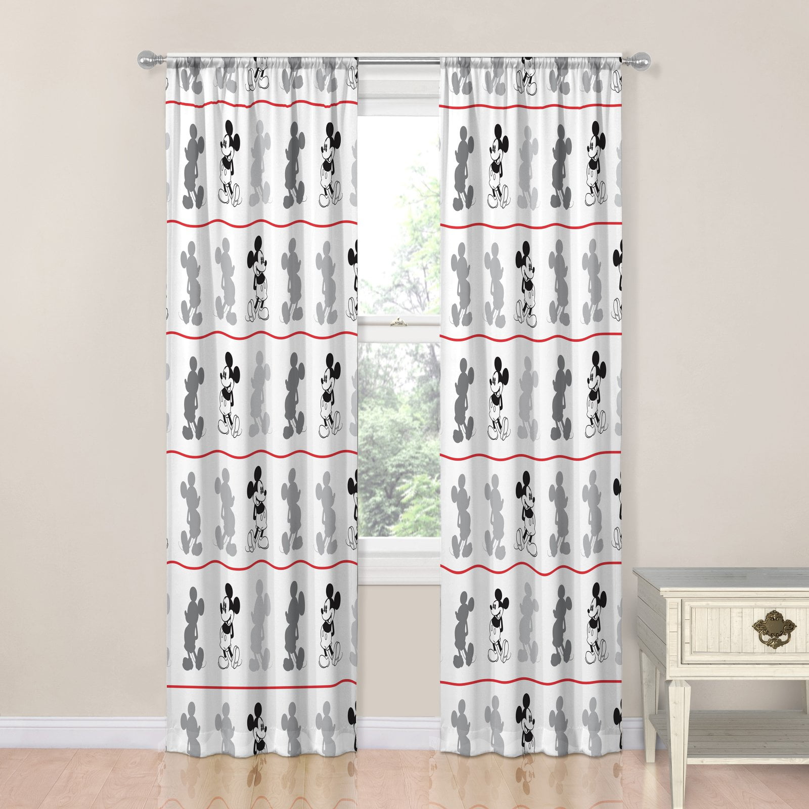 Disney Mickey Mouse Classic Curtain Set for Kids Bedroom Decor, 2 ...