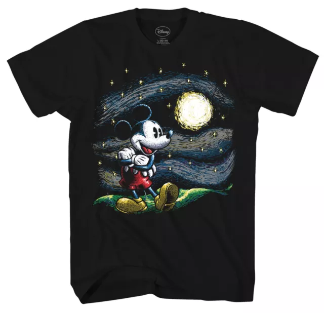 Disney Mickey Mouse Starry Night Men's Black T-Shirt New - Walmart.com