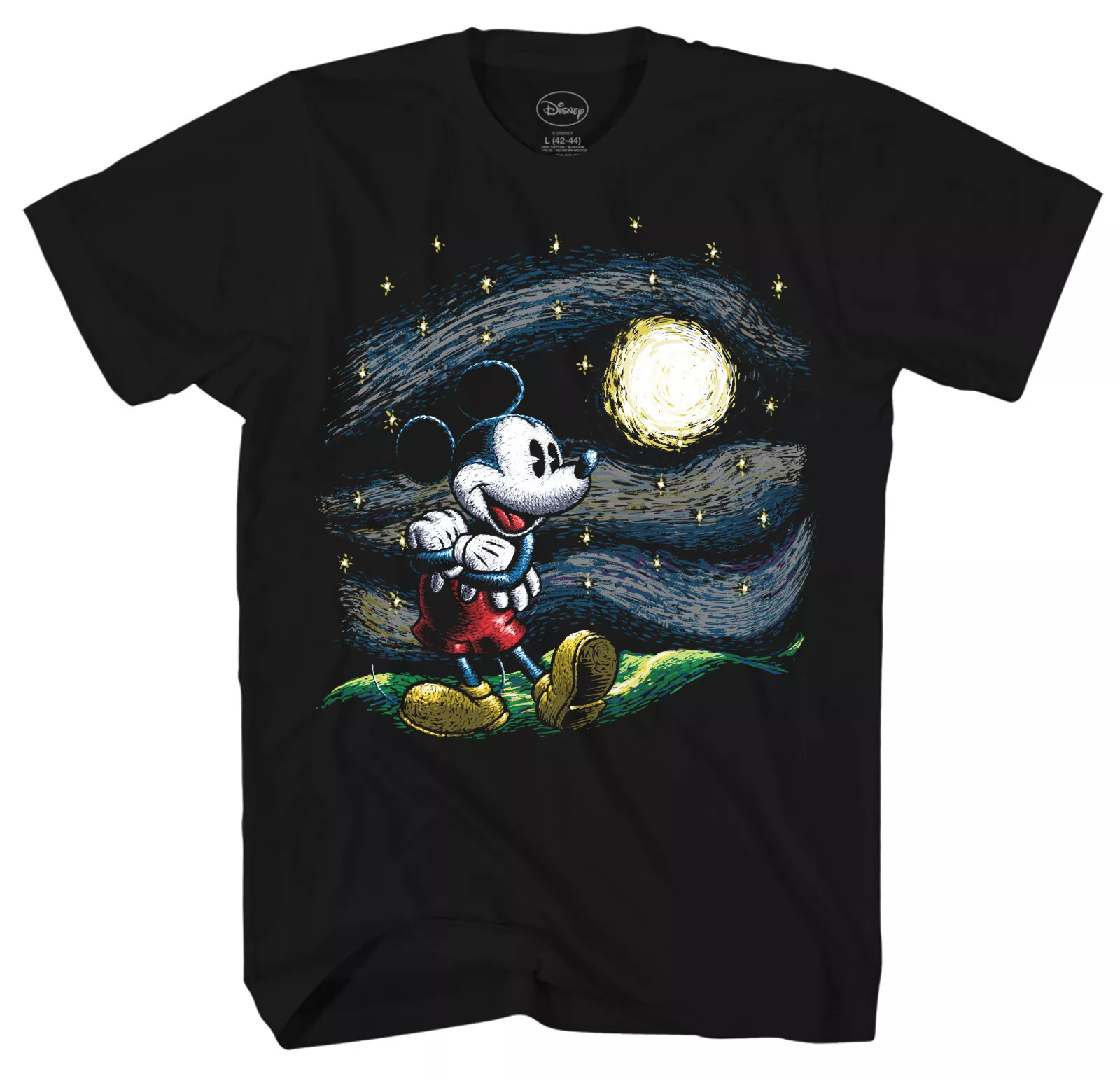 Disney Mickey Mouse Starry Night Men's Black T-Shirt New - Walmart.com