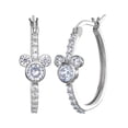 Disney Mickey Mouse Kids Sterling Silver Cubic Zirconia Hoop Earrings ...