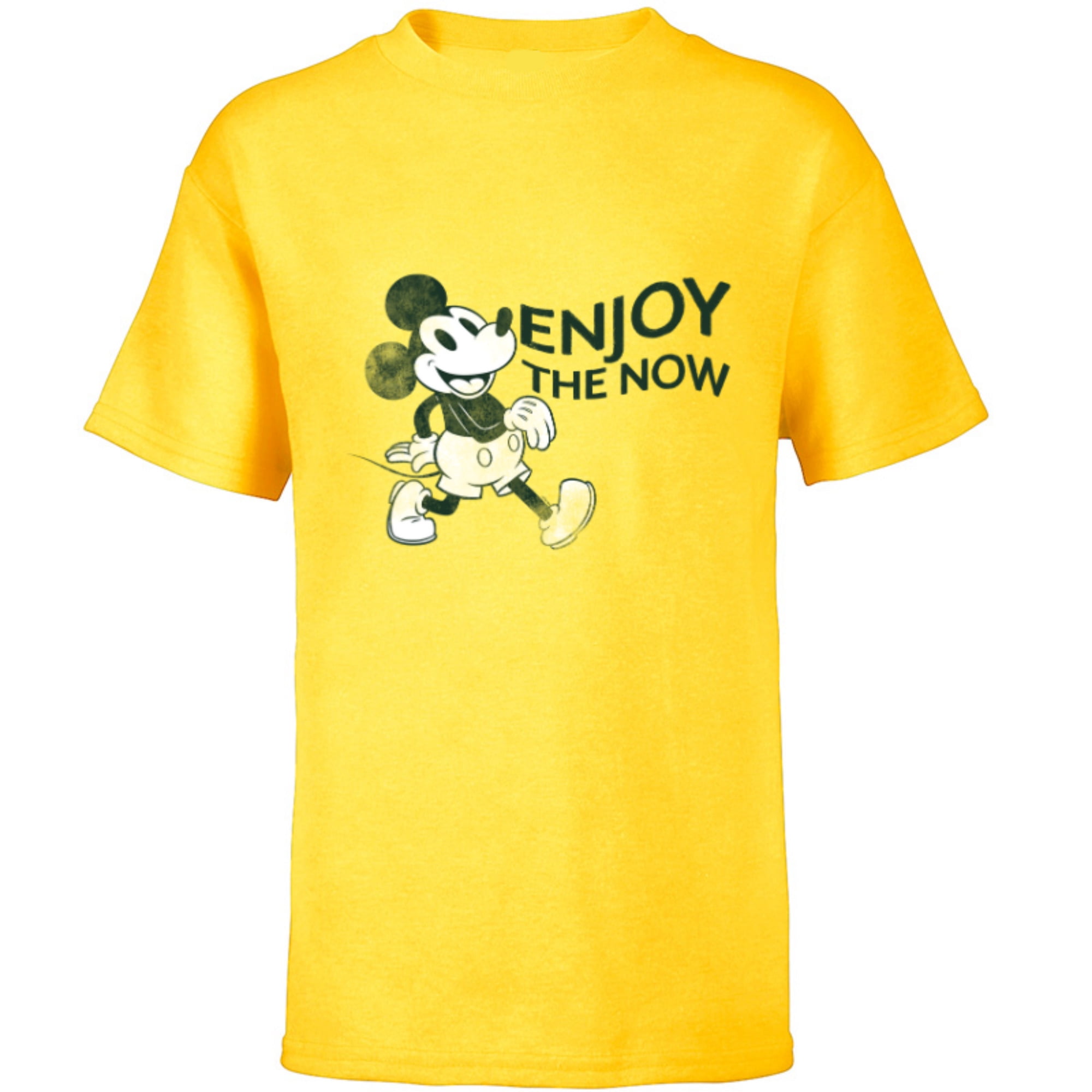 Disney Mickey Mouse Striding Retro Distressed Enjoy The Now - Short ...