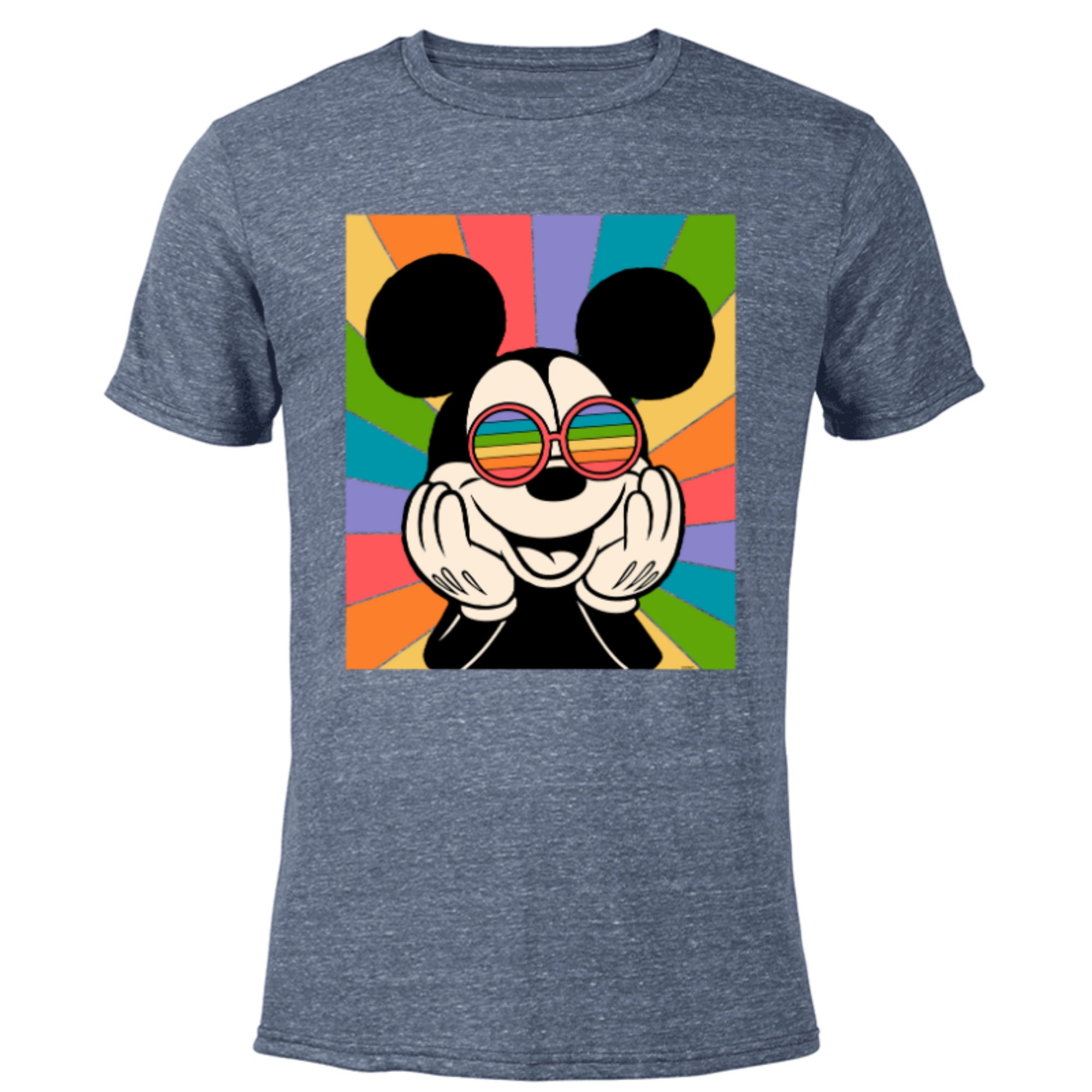 Disney Mickey Mouse Sun Burst Retro - Short Sleeve Blended T-Shirt for ...