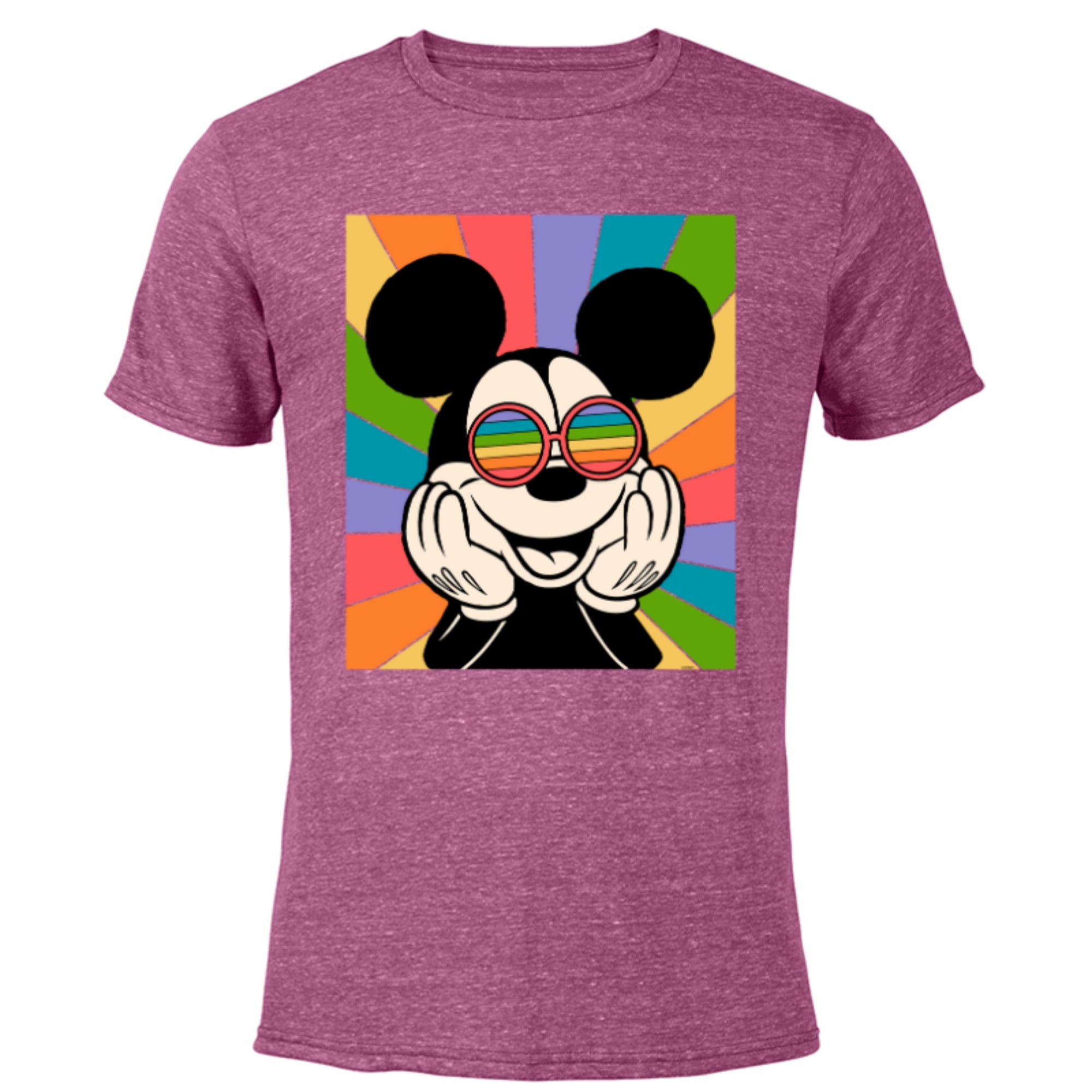 Disney Mickey Mouse Sun Burst Retro - Short Sleeve Blended T-Shirt for ...