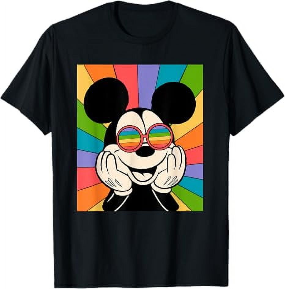 Disney Mickey Mouse Sun Burst Retro T-Shirt - Walmart.com