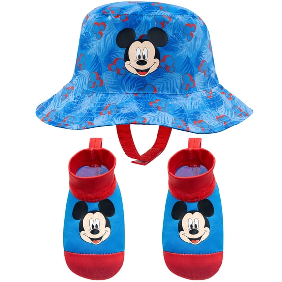 Disney Mickey Mouse Sun Fun Swim Hat and Booties Set, 0-12 Months ...
