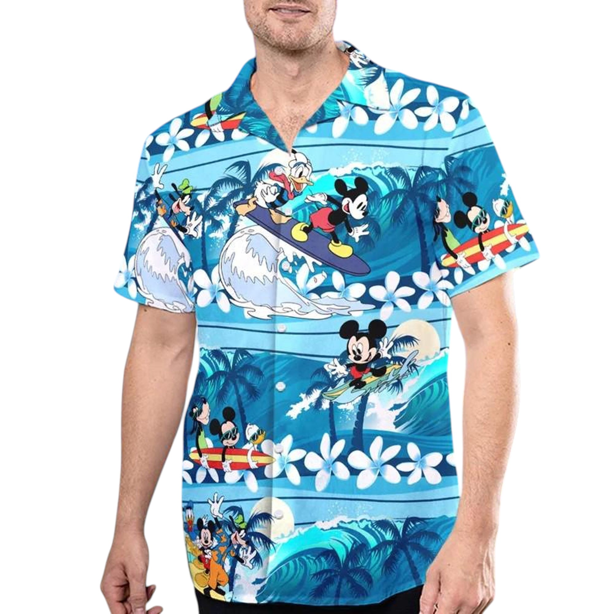 Disney Mickey Mouse Surfing Hawaiian Shirt, Donald Duck & Goofy Summer ...