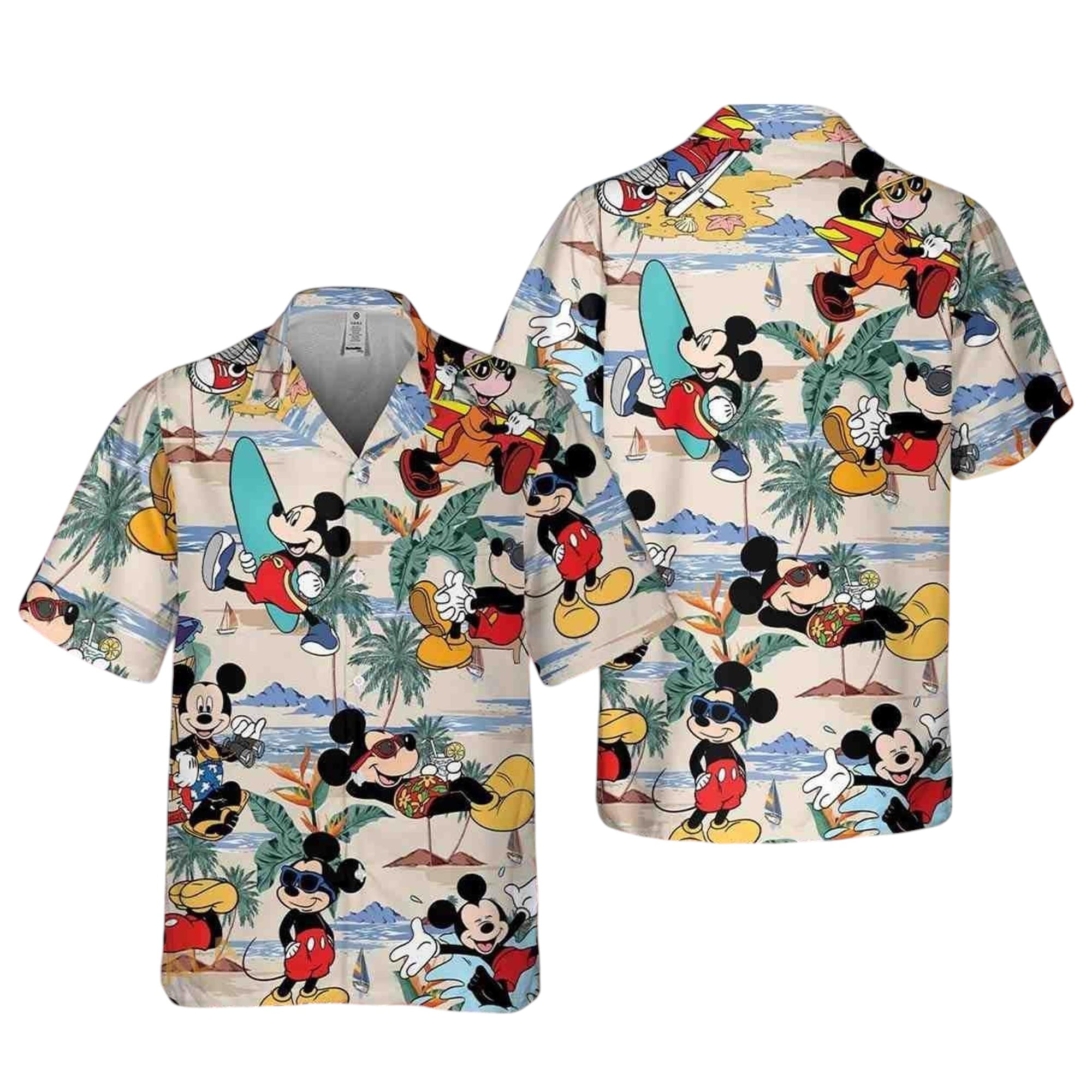 Disney Mickey Mouse Surfing Hawaiian Shirt, Tropical Aloha Tee ...
