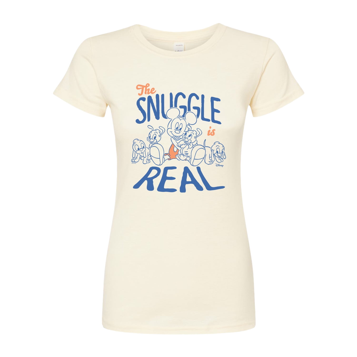 Disney - Mickey Mouse - The Snuggle Is Real - Juniors Fitted Graphic T ...