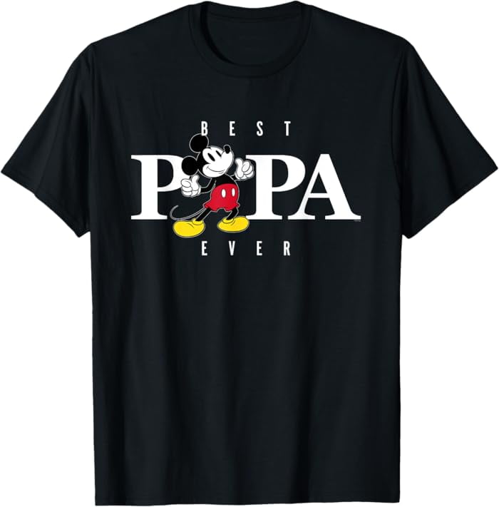 Disney Mickey Mouse Thumbs Up Best Papa Ever Father’s Day T-Shirt ...
