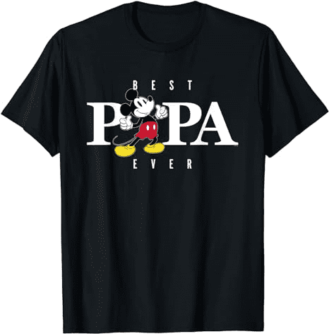 Disney Mickey Mouse Thumbs Up Best Papa Ever Fathers Day T-Shirt ...