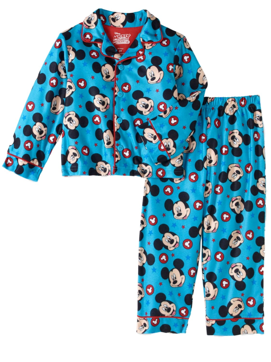 Disney Mickey Mouse Toddler Boys 2-Piece Blue Flannel Sleepwear Pajama ...