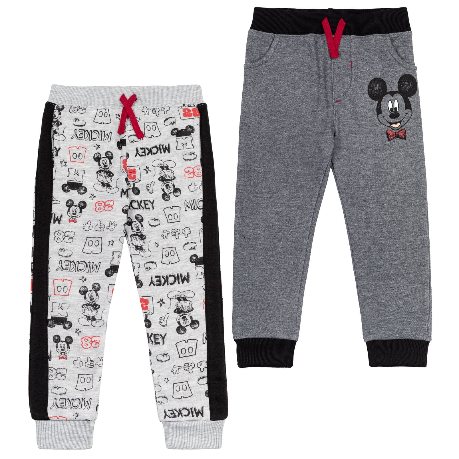 Disney Mickey Mouse Toddler Boys Fleece 2 Pack Fashion Pants Grey 5T ...