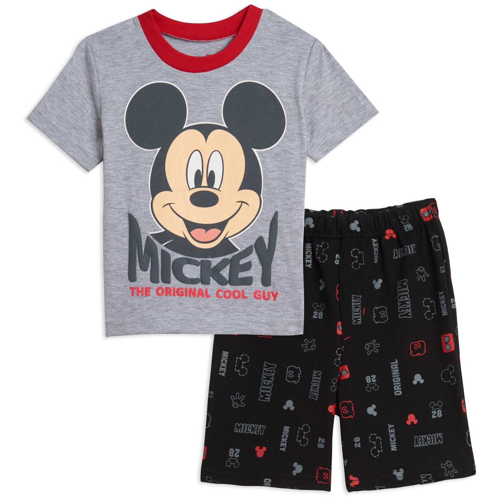 Disney Mickey Mouse Graphic T-Shirt Black Gray Shorts (Toddler Boy's ...