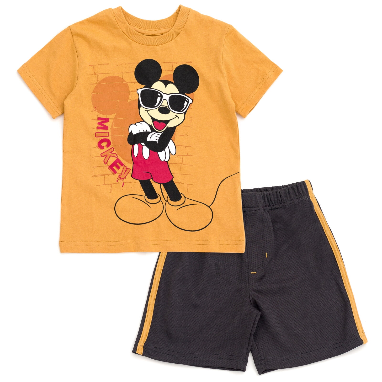 Disney Mickey Mouse Toddler Boys T-Shirt and Mesh Shorts Outfit Set ...