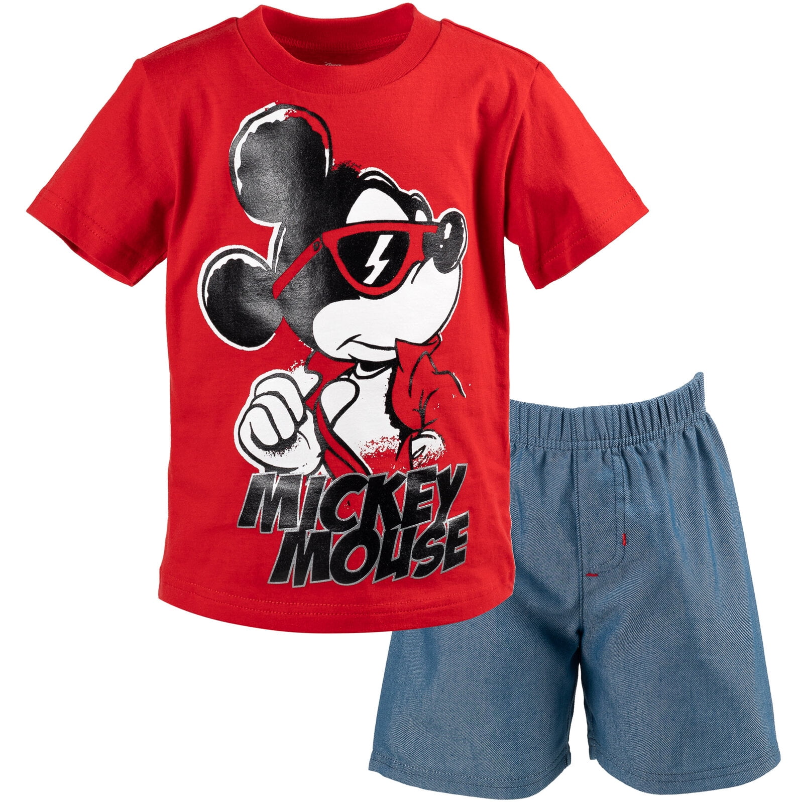 Disney Mickey Mouse Toddler Boys T-Shirt and Shorts Outfit Set Infant ...