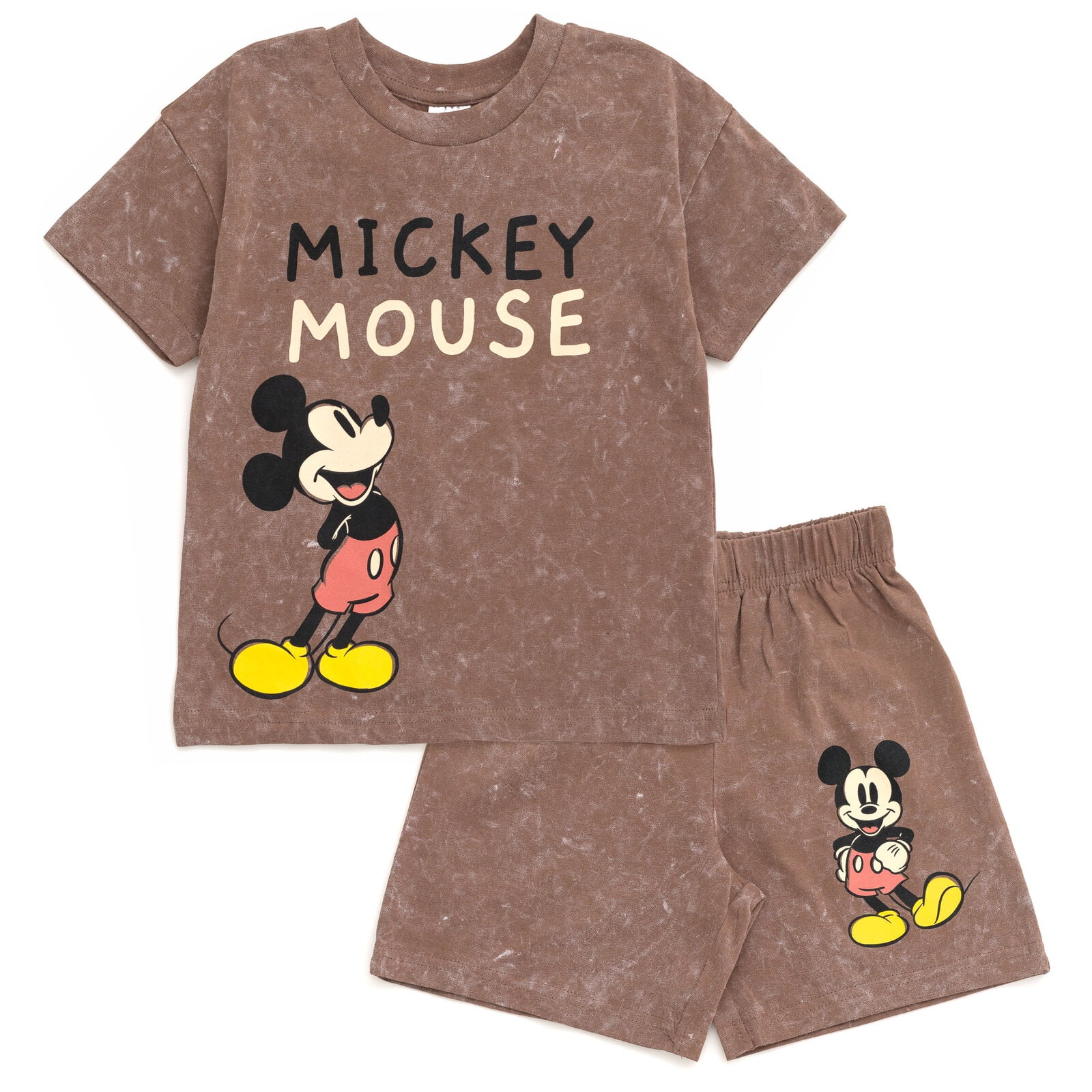 Disney Mickey Mouse Toddler Boys Vintage Wash Drop Shoulder T-Shirt and ...