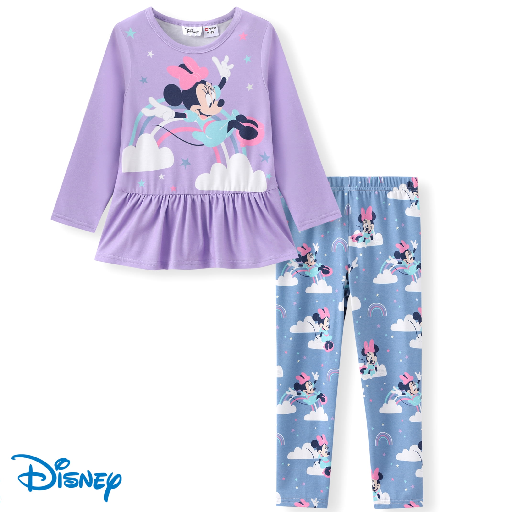 Disney Mickey Mouse Toddler Girls 2pcs Minnie Naia™ Floral Ruffle-hem ...