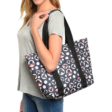 Disney Mickey Mouse Large Tote Bag Zippered for Women, Beach Handbag ...