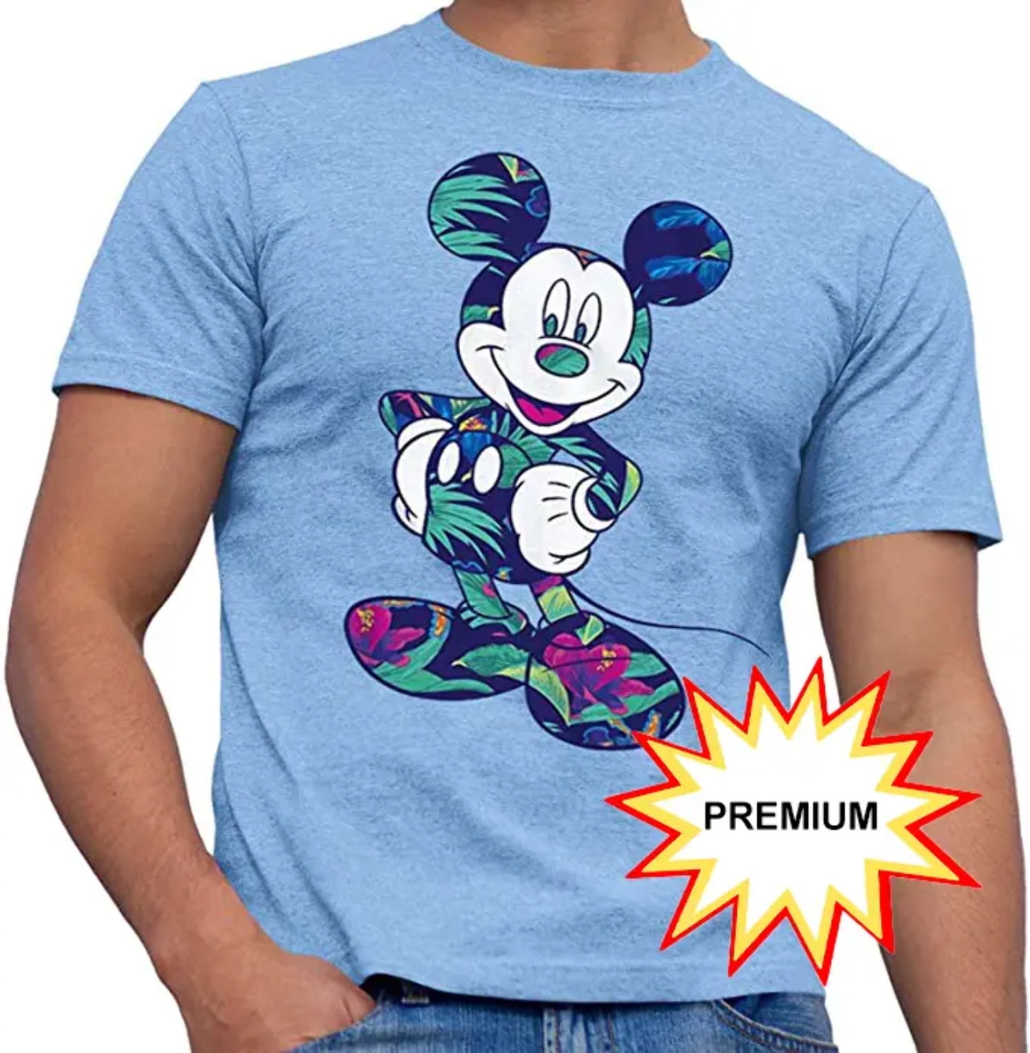 Disney Mickey Mouse Tropical Wash T-Shirt for Men Adult Merch Graphic ...