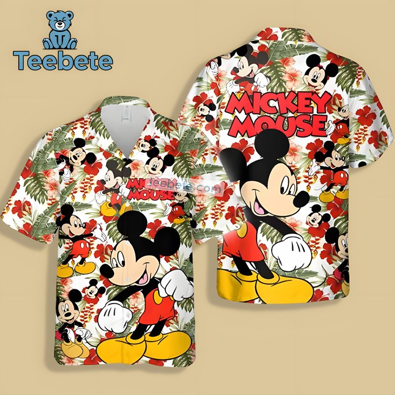 Disney Mickey Mouse Vacation Aloha White Aloha Shirts Mens - Walmart.com