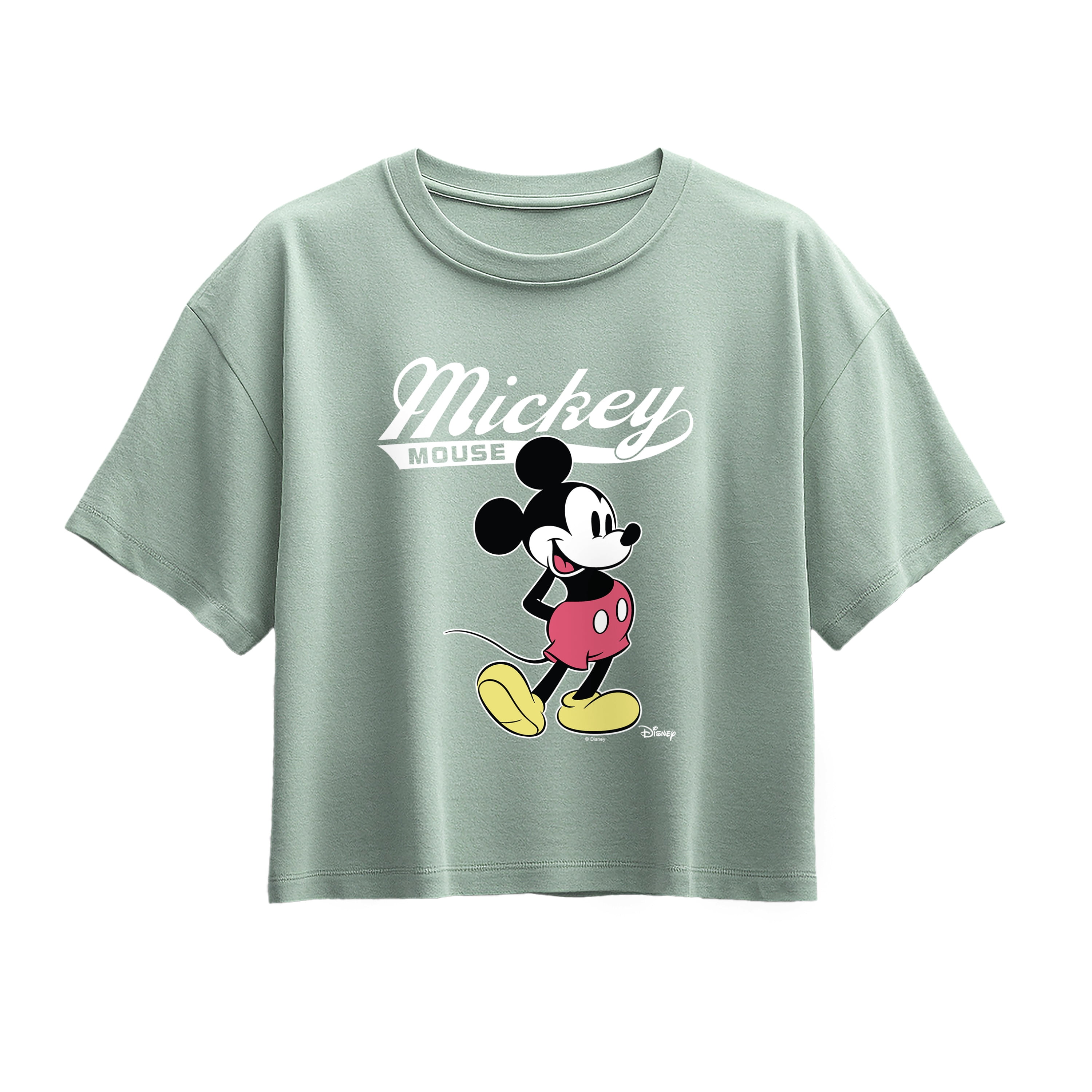 Disney - Mickey Mouse Varsity - Youth Girls Boxy T-Shirt - Walmart.com