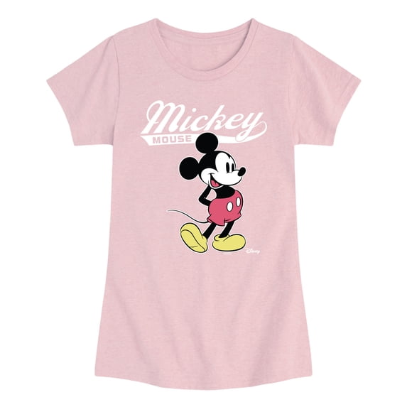 Disney - Mickey Mouse Varsity - Youth Girls Fitted Short Sleeve T-Shirt ...