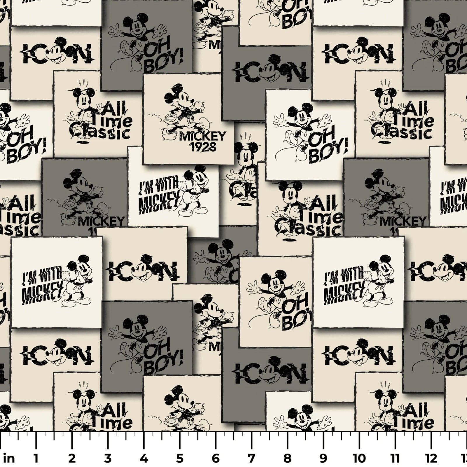 Disney Mickey Mouse Vintage Mosaic Cotton Fabric (1 yard) - Walmart.com