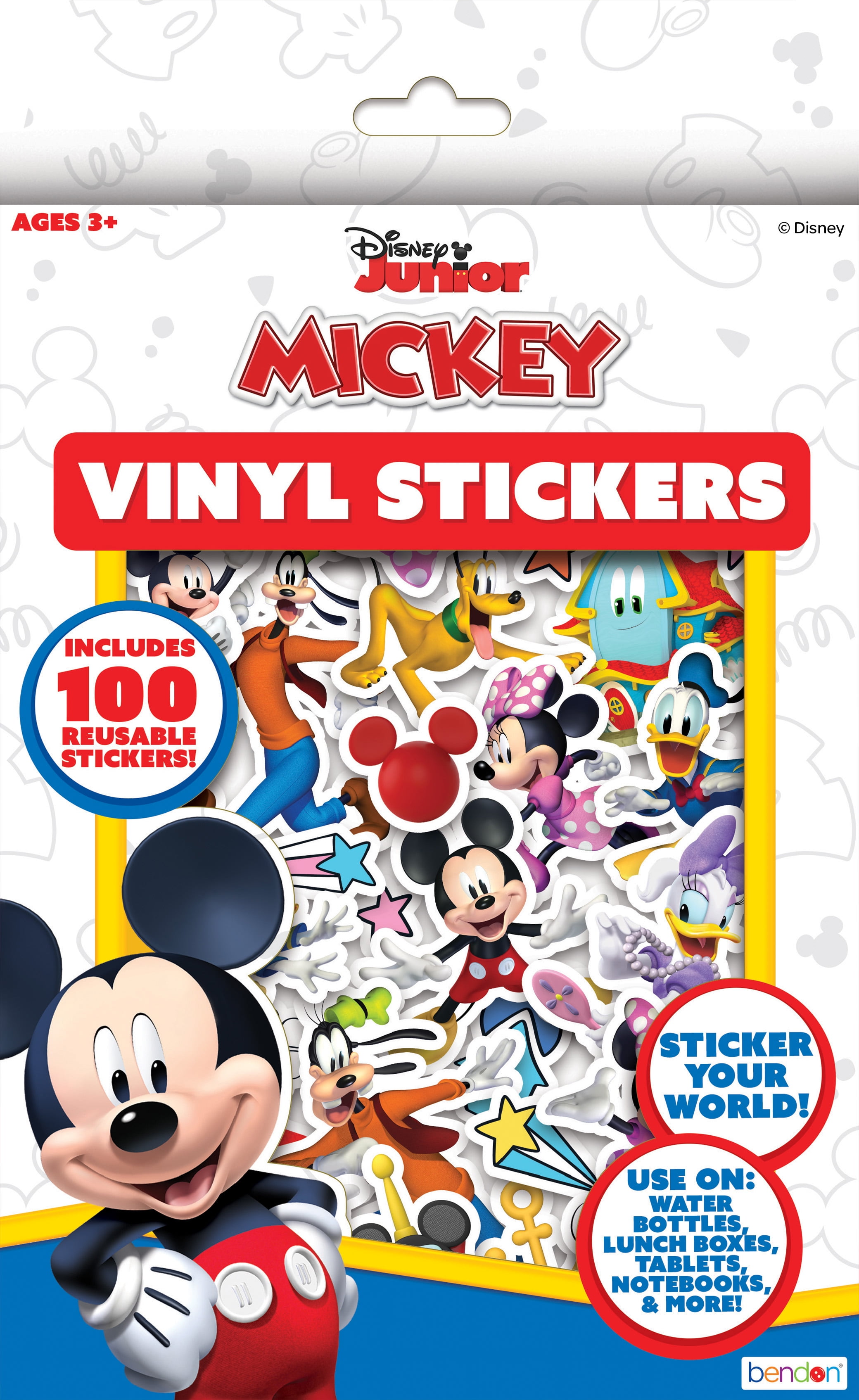 Disney Mickey Mouse Vinyl Sticker Pack, 100 Multicolor Back-to-School ...