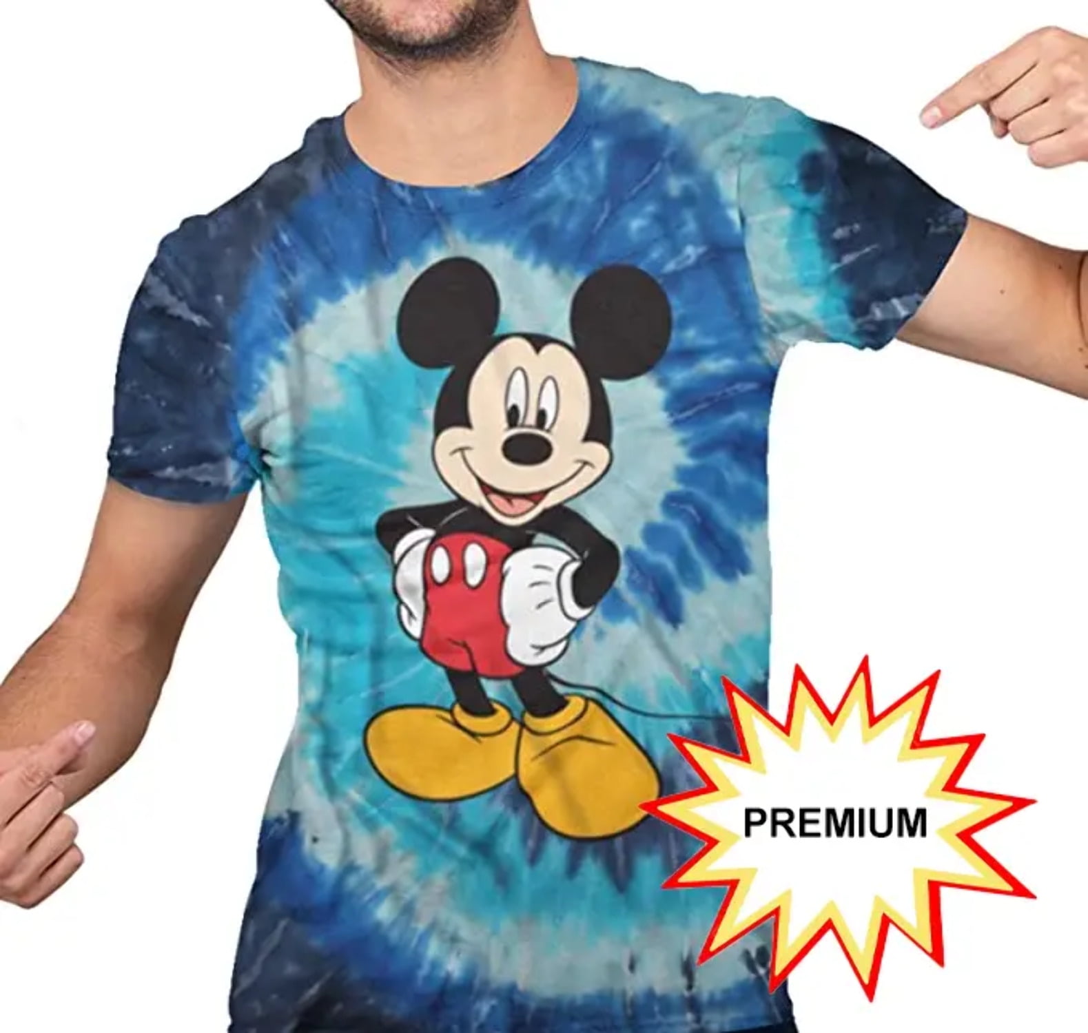 Disney Mickey Mouse Wash Tie Dye Tshirt for Men Adult Graphic Tee T ...