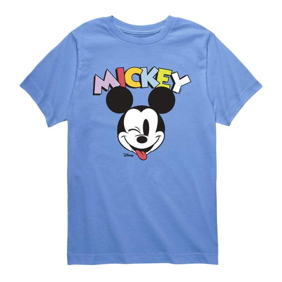 Disney - Mickey Mouse Wink - Youth Boys Short Sleeve Graphic T-Shirt ...