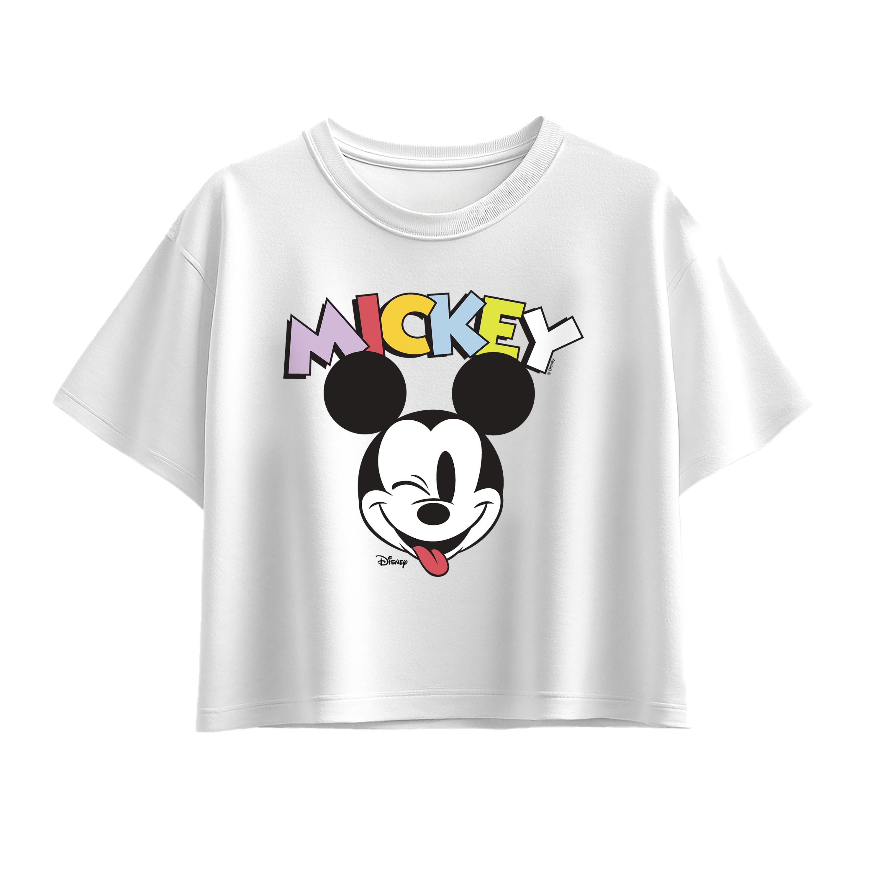 Disney - Mickey Mouse Wink - Youth Girls Boxy T-Shirt - Walmart.com