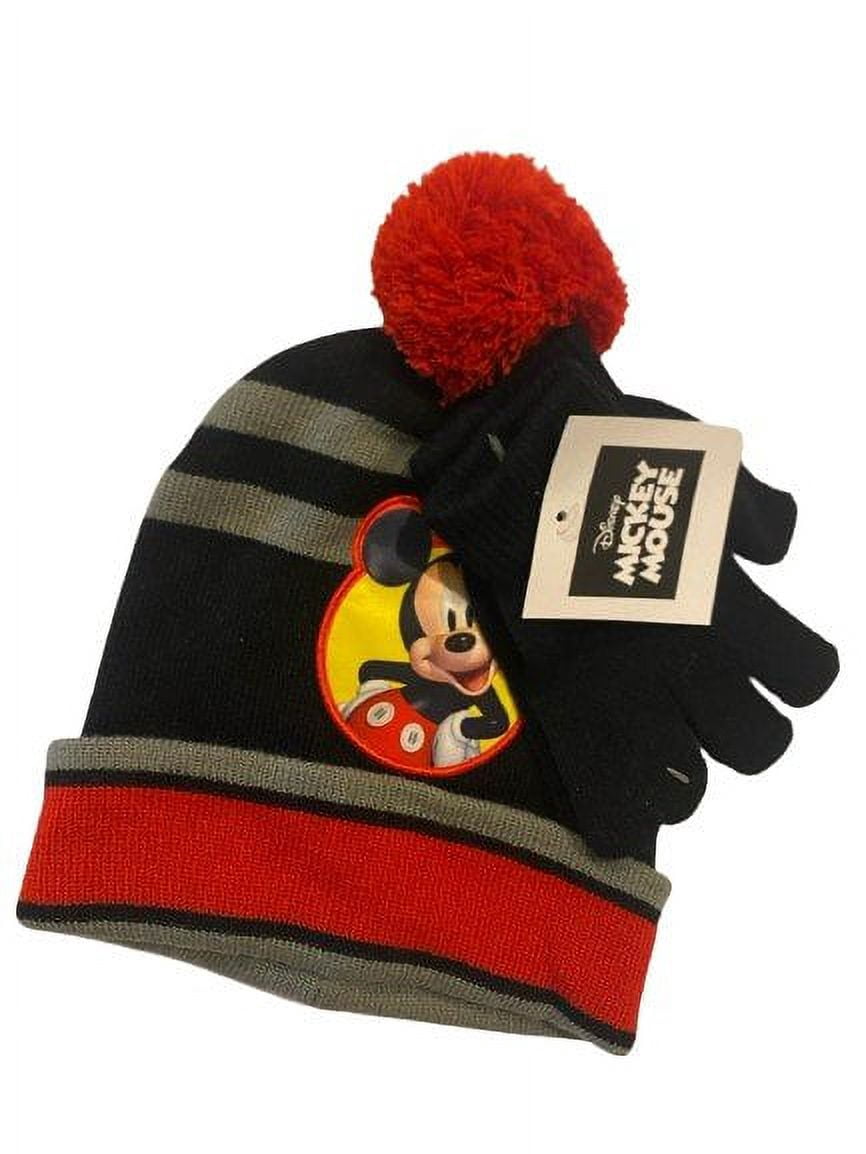 Disney Mickey Mouse Winter Hat And Gloves, Black & Red, One Size Child ...
