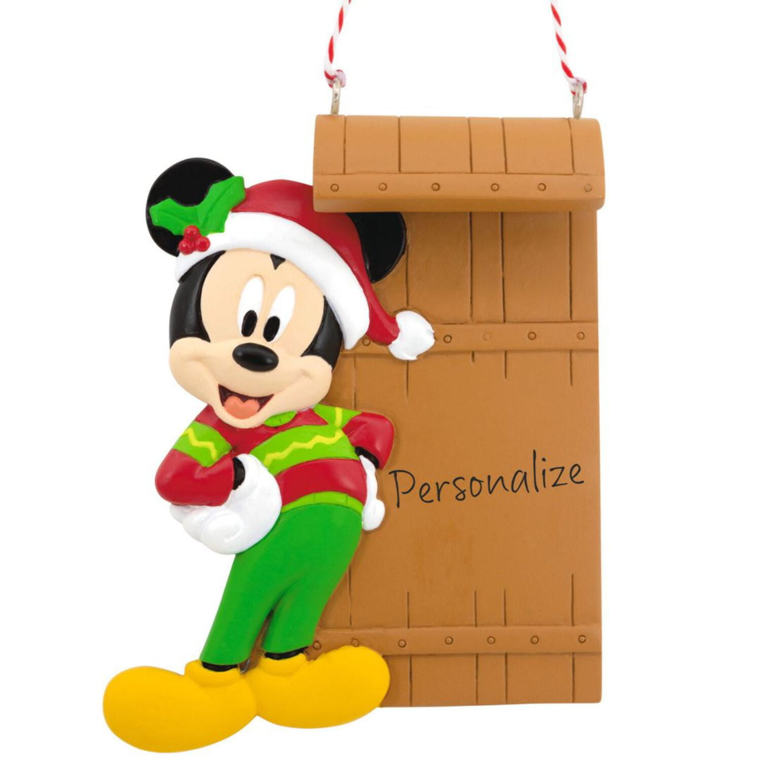 Disney Mickey Mouse with Sled Personalized Hallmark Ornament - Walmart.com