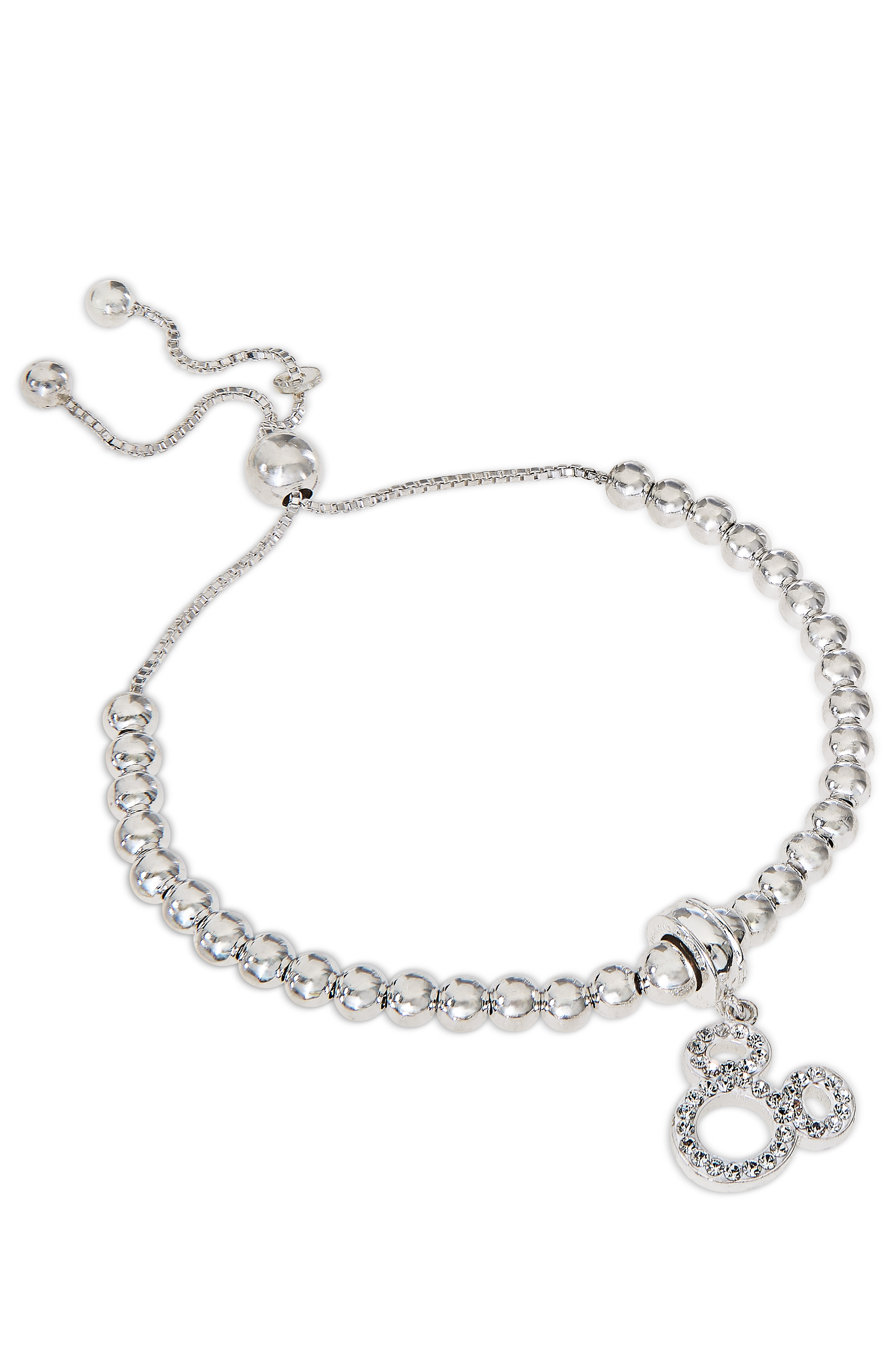 Disney Mickey Mouse Jewelry: Women's Sterling Silver Crystal Beaded ...