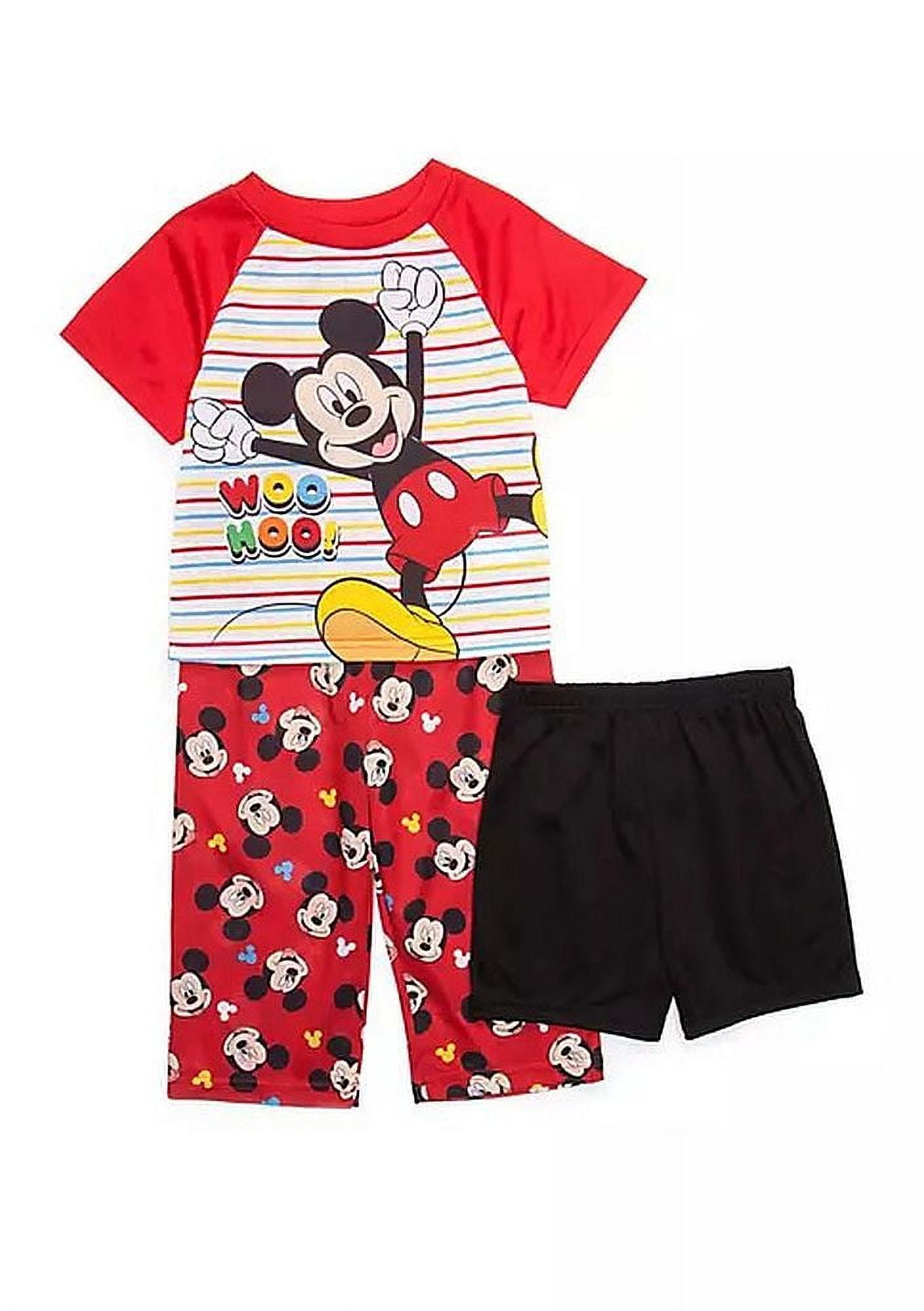 Disney Mickey Mouse Woo Hoo! 3-Piece Toddler Boy's Pajama, Size 4T ...