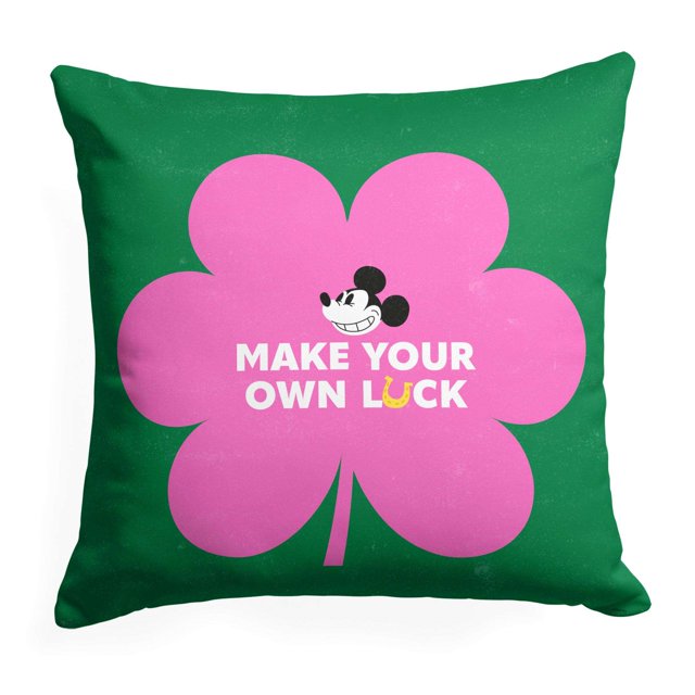 Disney Mickey Mouse Your Luck Kids Printed Throw Pillow - Walmart.com
