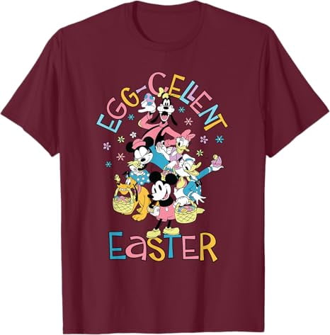 Disney Mickey Mouse and Friends Retro Egg-cellent Easter T-Shirt ...