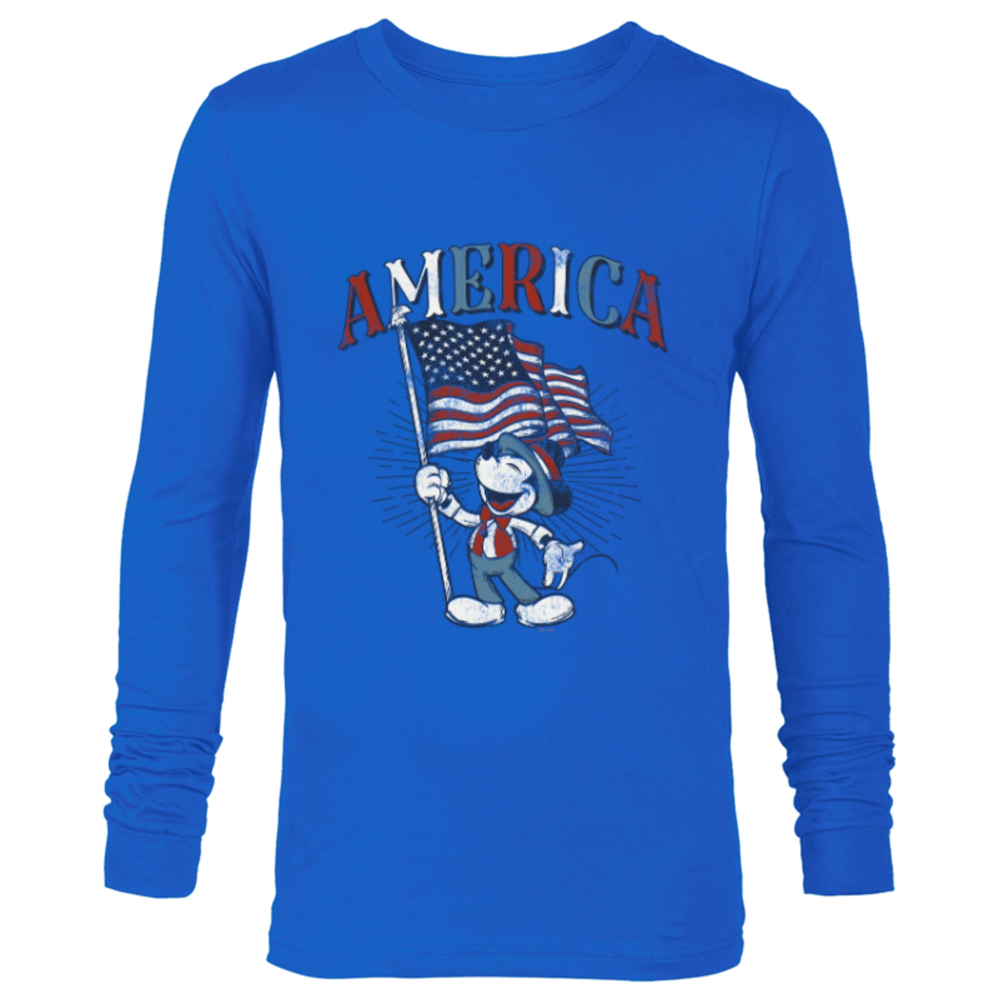Disney Mickey Mouse with American Flag USA Fourth of July - Long Sleeve ...