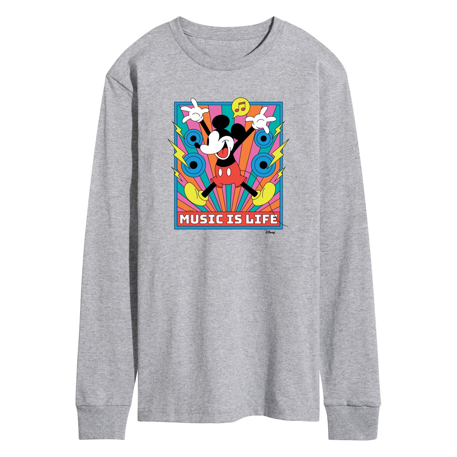 Disney - Mickey Music Is Life - Men's Long Sleeve T-Shirt - Walmart.com