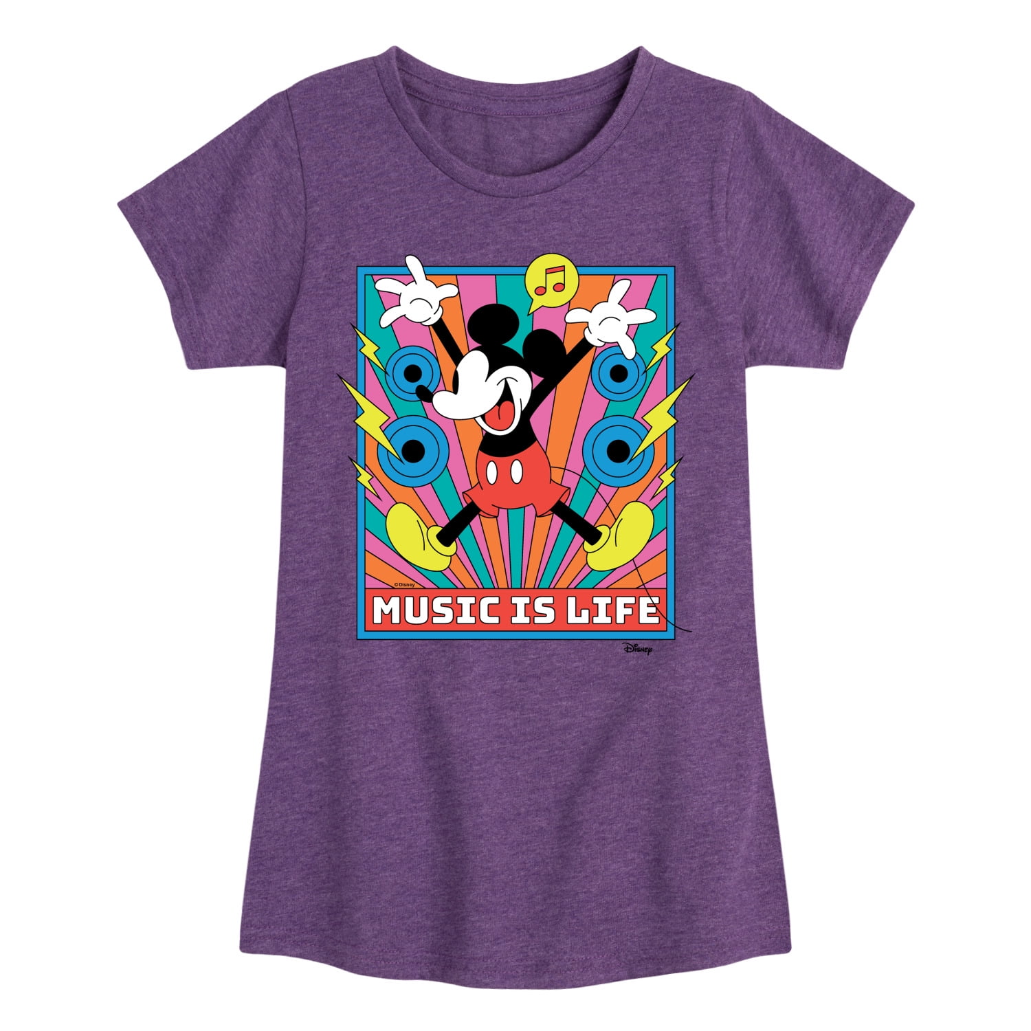 Disney - Mickey Music Is Life - Toddler & Youth Girls Short Sleeve ...